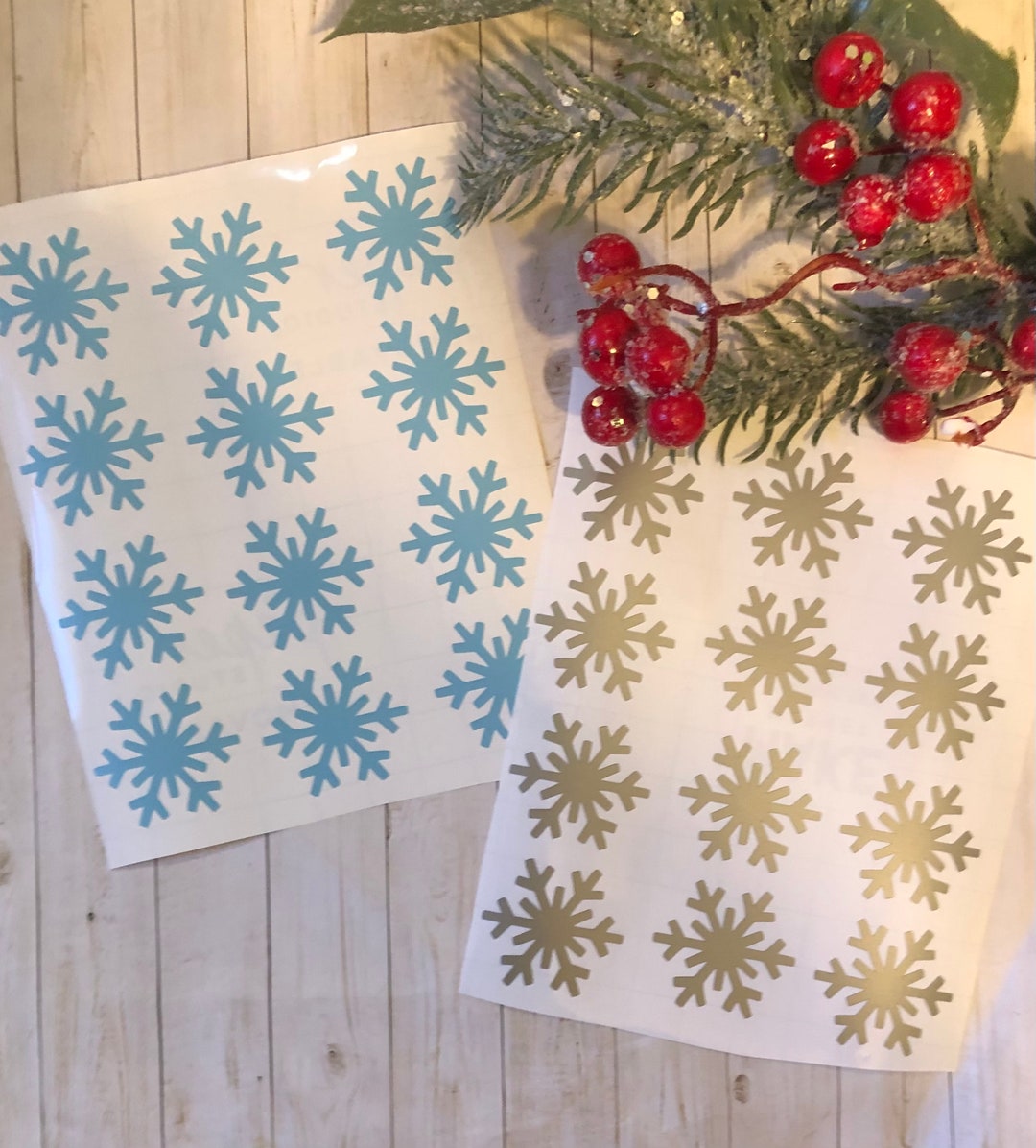 Vinyl Decal: Sheet of 10 Snowflake Vinyl Decals / D.I.Y Project ...
