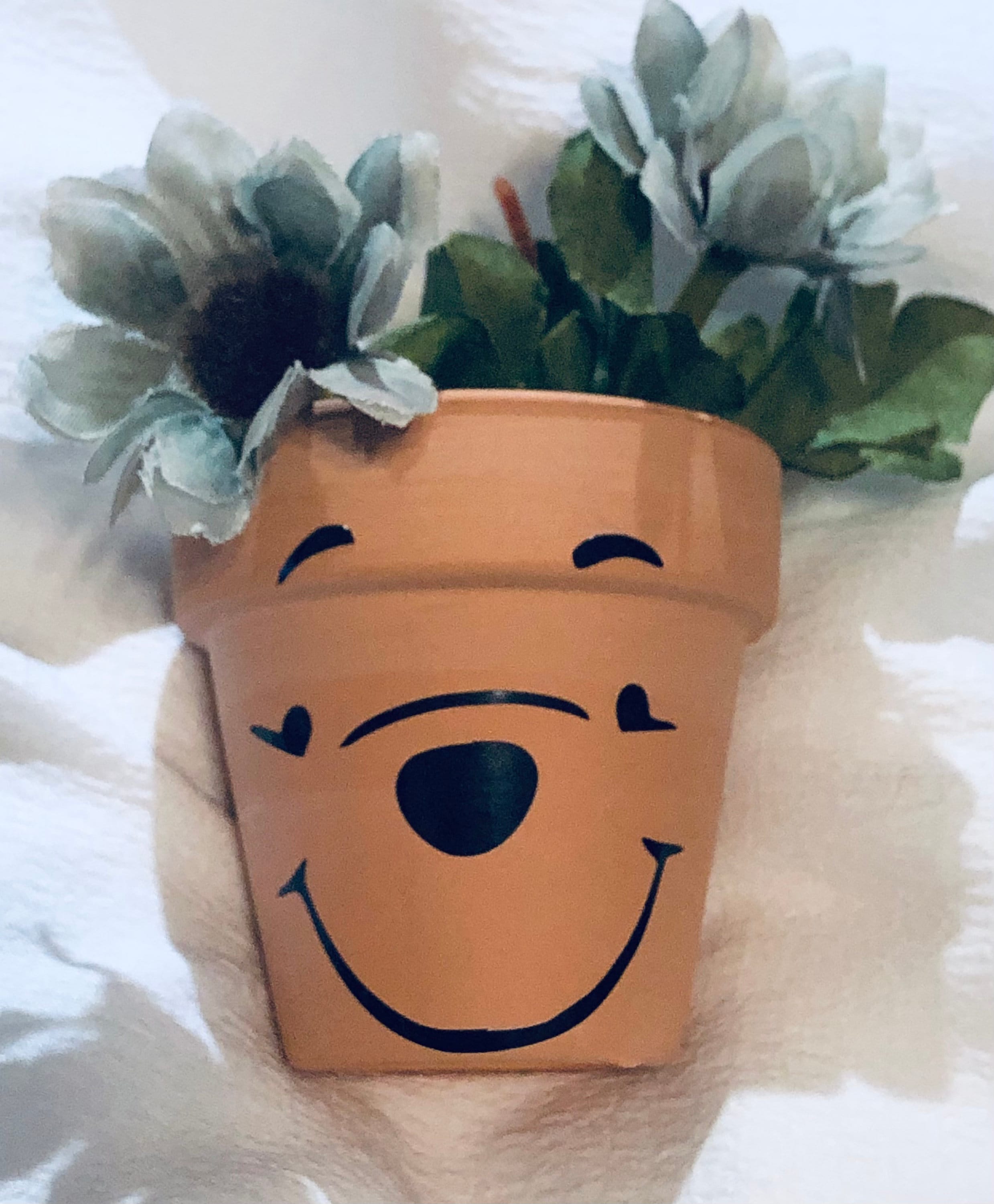 Vinyl Decal: Cute Bear Face Vinyl Decal / Flower Pot Face / Fishbowl ...