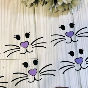 Vinyl Decal: Cute Bunny Face Vinyl Decal / Easter Craft / Easter Bunny ...