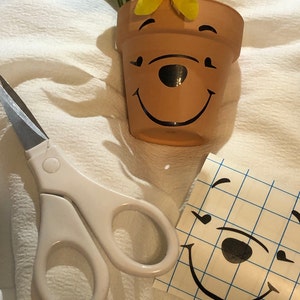 Vinyl Decal: Cute Bear Face Vinyl Decal / Flower Pot Face / Fishbowl ...