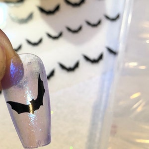 Vinyl Decal/nail Art: Sheet of 40 Bat Silhouette (mixed Sizes) Vinyl ...