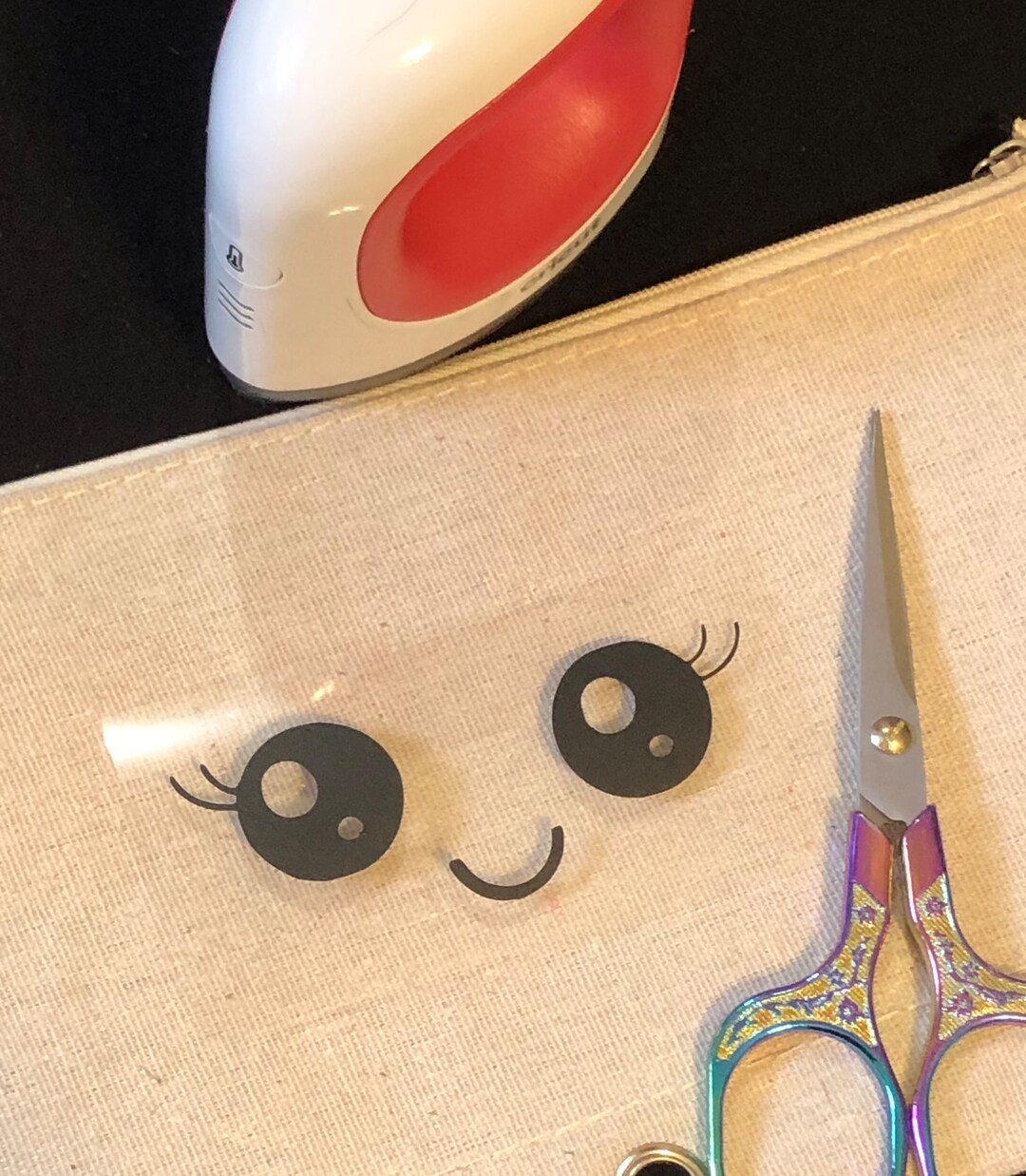 Iron on / HTV: Kawaii Face Iron on L Decals / D.I.Y Craft Projects ...