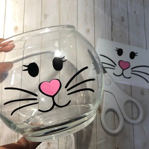 Vinyl Decal: Cute Bunny Face Vinyl Decal / Easter Craft / Easter Bunny ...