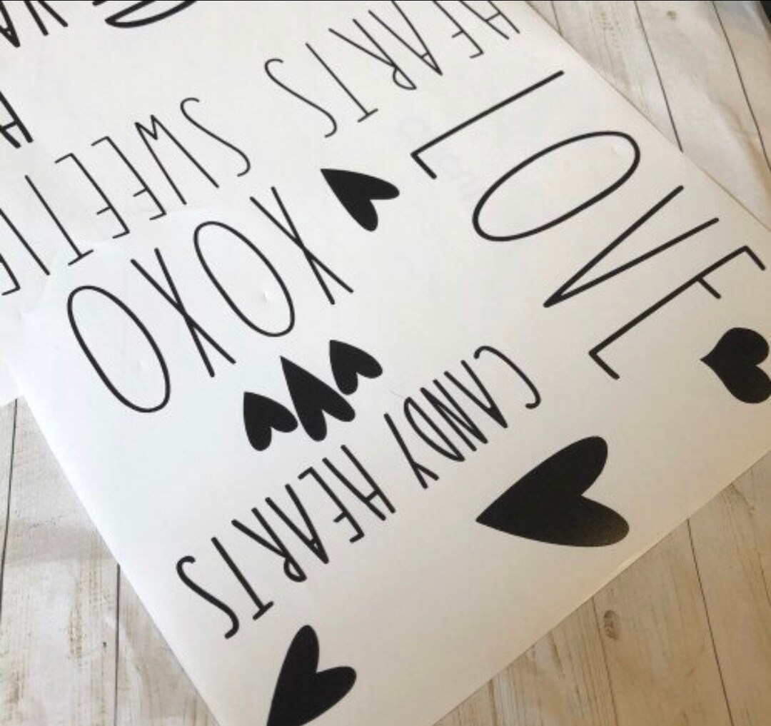 Vinyl Decal: Sheet of Rae Dunn Inspired Valentine Quotes Vinyl Decal ...
