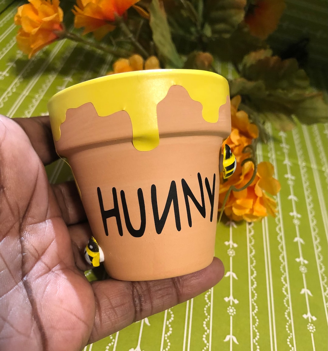 Vinyl Decal: Hunny + Dripping Honey Decals and Bee Set / Flower Pot ...