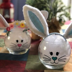 Vinyl Decal: Cute Bunny Face With Blue Nose Vinyl Decal / Easter Craft ...