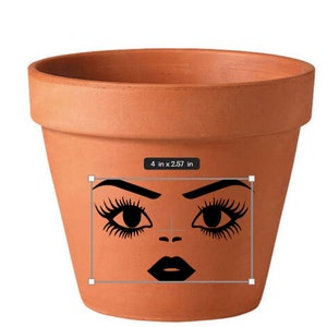 Vinyl Decal: Flower Pot Face (design CP05A) / Fishbowl DIY / Clay ...