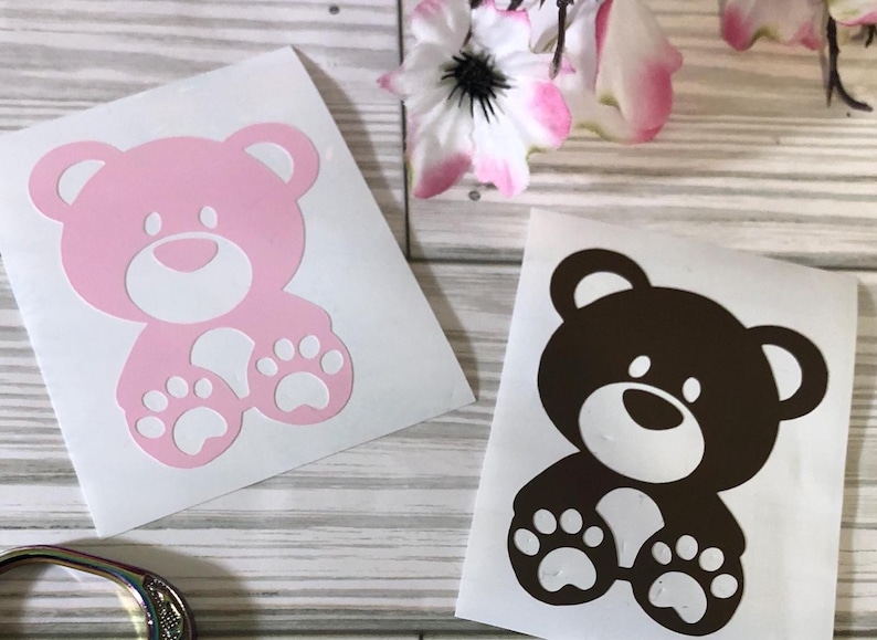 Vinyl Decal: Cute Teddy Bear Vinyl Decal / Baby Shower / DIY Project ...
