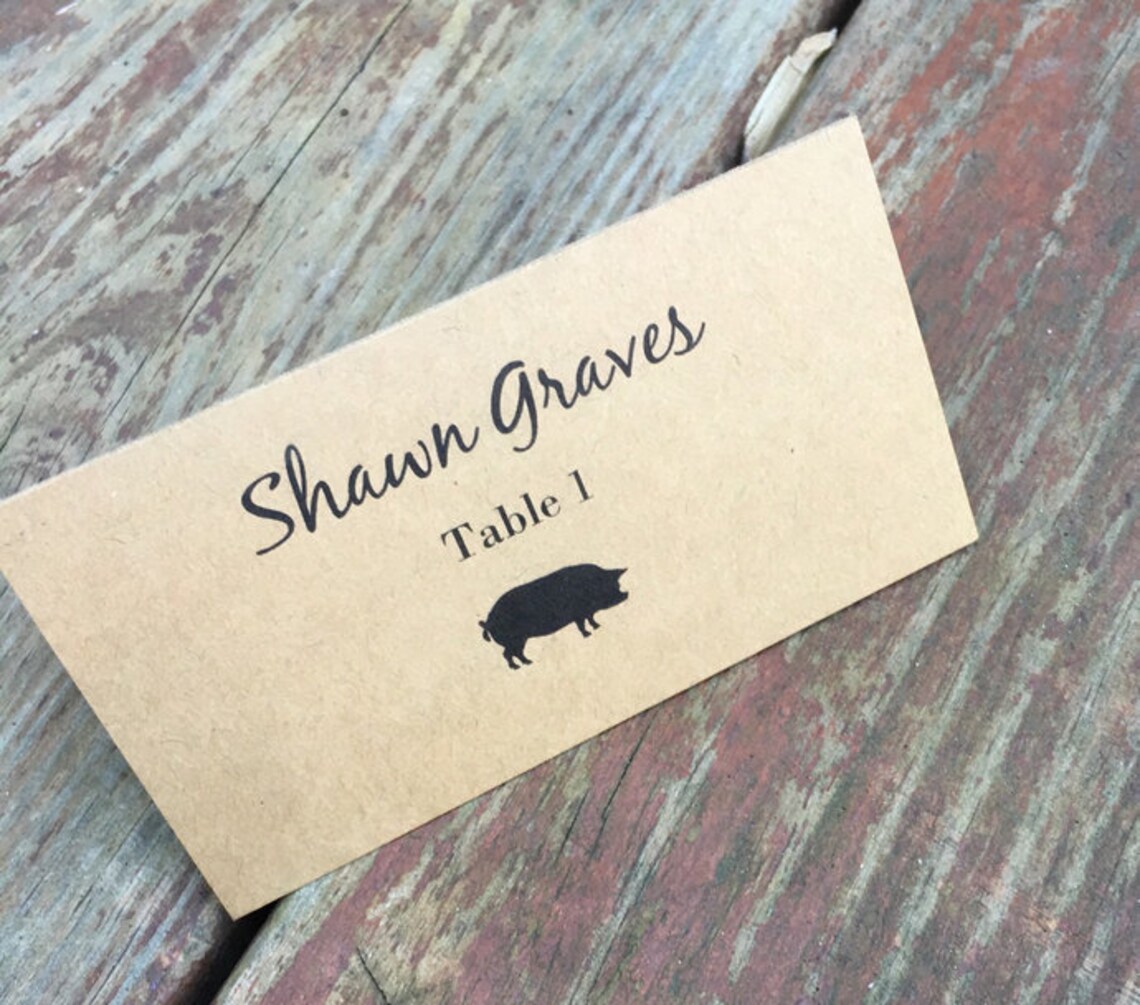Personalized Meal Choice Folded Place Cards Set of 20 - Etsy
