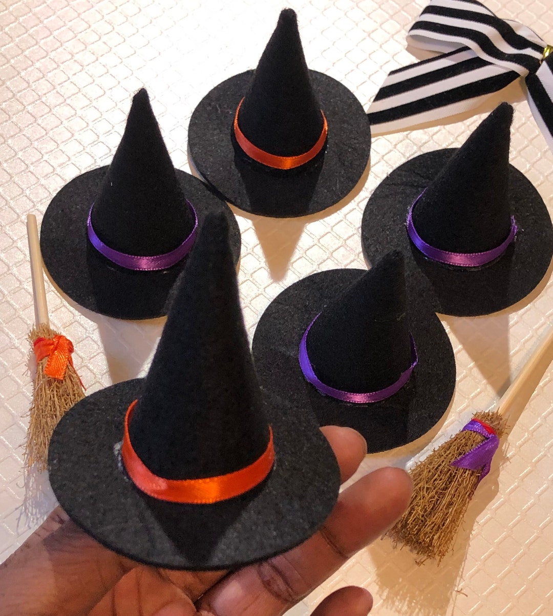 Mini Felt Witch Hats Halloween Craft / DIY Project / Ornaments/ Dolls ...