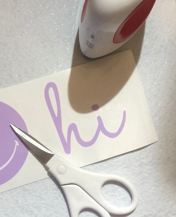 Iron on / HTV: Hi + Smiley Face Iron-on Decal / T-shirt Design/ Bag ...