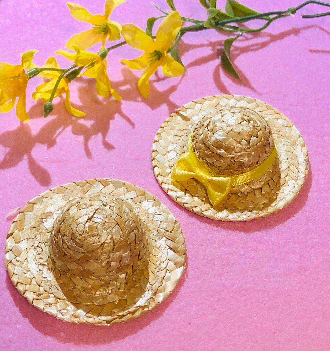 Tiny Round Top Straw Hat / Craft Hat / Doll Hat / DIY Project 3 Wide - Etsy