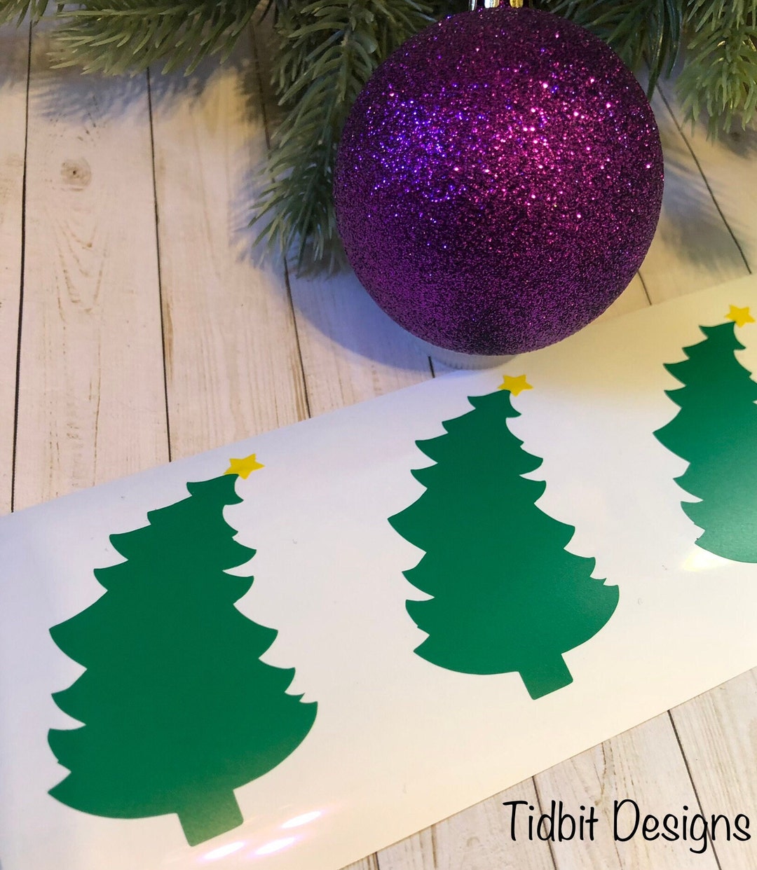 Vinyl Decal: Set of 4 Christmas Tree Vinyl Decals/ D.I.Y Project ...