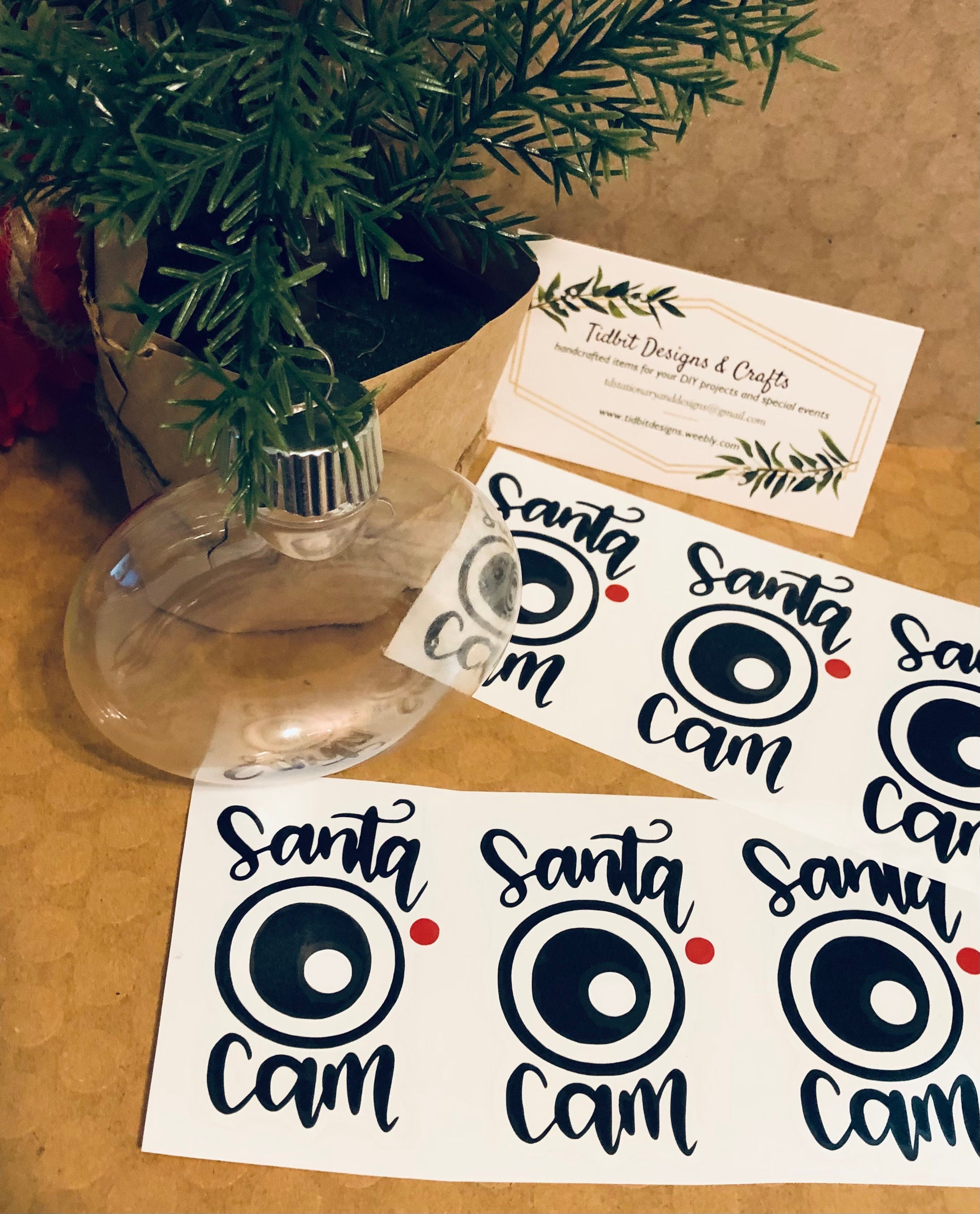 Vinyl Decal: Sheet of 6 Santa Cam Kit - With Lens and Light D.I.Y Vinyl ...