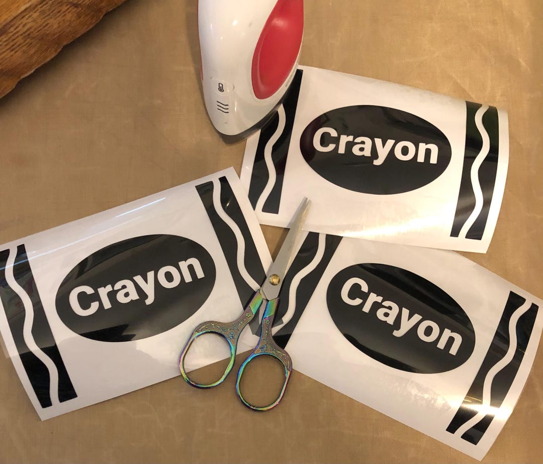 Iron on / HTV: Crayon Iron on Decal / Tshirt / DIY Project /crayon ...