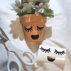 Vinyl Decal: Flower Pot Face / Fishbowl DIY / Clay / Flower Pot DIY ...