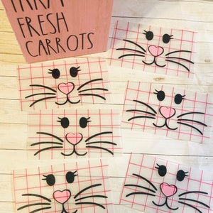 Vinyl Decal: Set of 6 Cute Bunny Face Vinyl Decals / Easter Craft ...