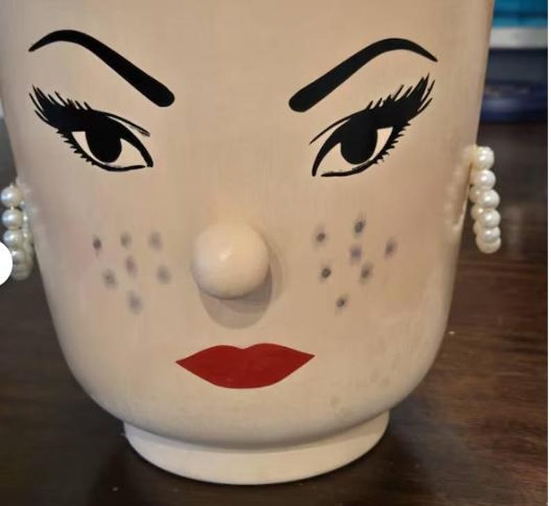 Vinyl Decal: Flower Pot Face Design CP06 / Fishbowl DIY / Clay / Flower ...