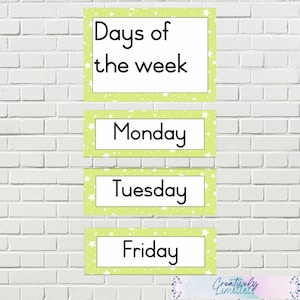 Days of the Week | Classroom Resource | Classroom Posters | Green Star ...