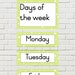 Days of the Week | Classroom Resource | Classroom Posters | Green Star ...