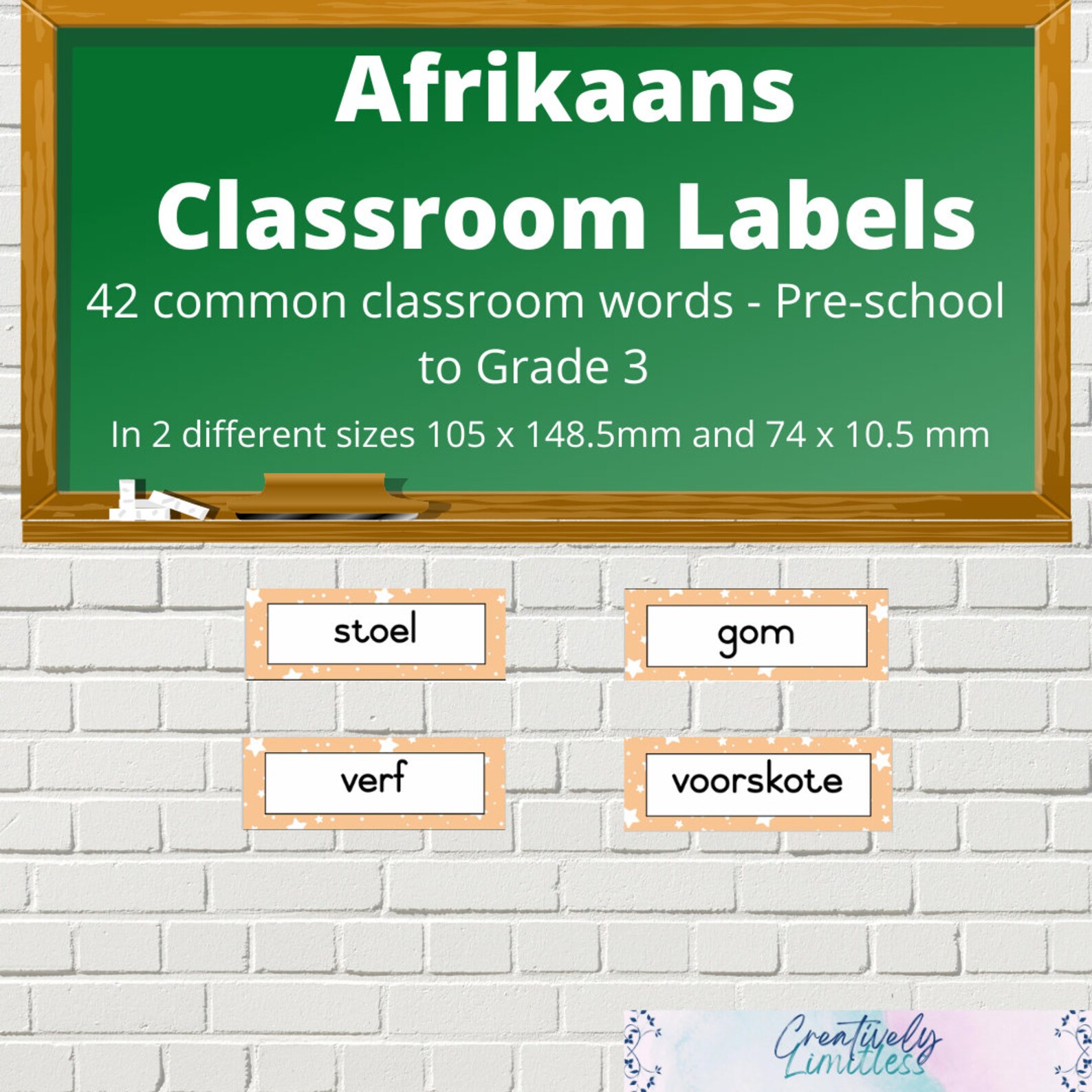 Afrikaans Classroom Labels Star Border Foundation Phase Subjects ...
