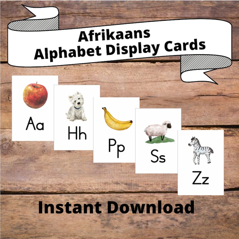 A Z Afrikaans Alphabet Display Cards A 5 - Etsy