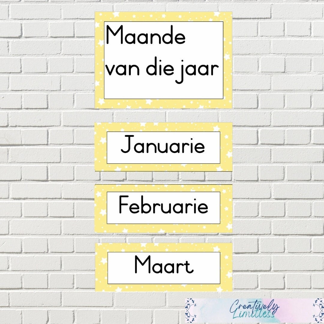 Afrikaans | Months of the Year | Maande Van Die Jaar | Classroom ...