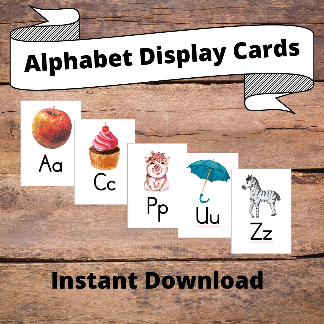 A -Z | Alphabet | Display Cards | A5 | Digital Download | Watercolour ...