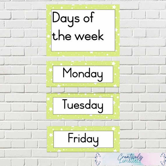 Days of the Week Classroom Resource Classroom Posters | Etsy