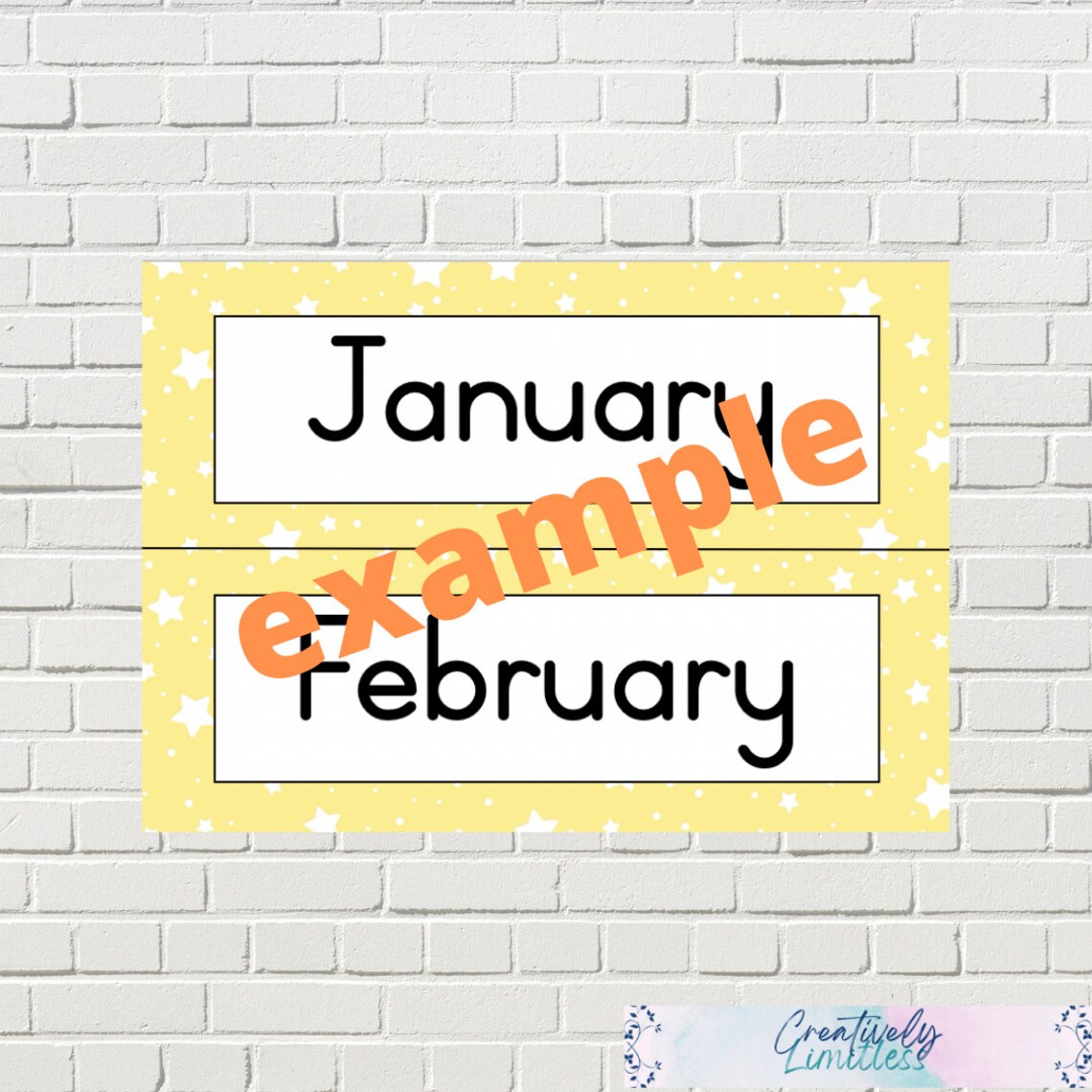 Months of the Year | Classroom Resource | Yellow Star Border | Pre ...