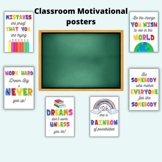 Set of 6 Classroom Motivational Posters A4 Digital - Etsy