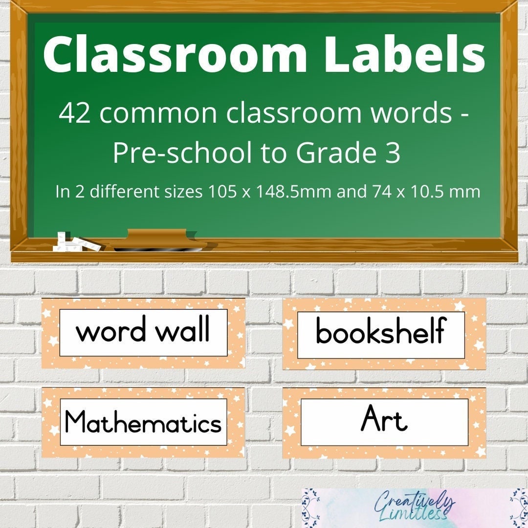 Classroom Labels | Star Border | Foundation Phase | Subjects ...