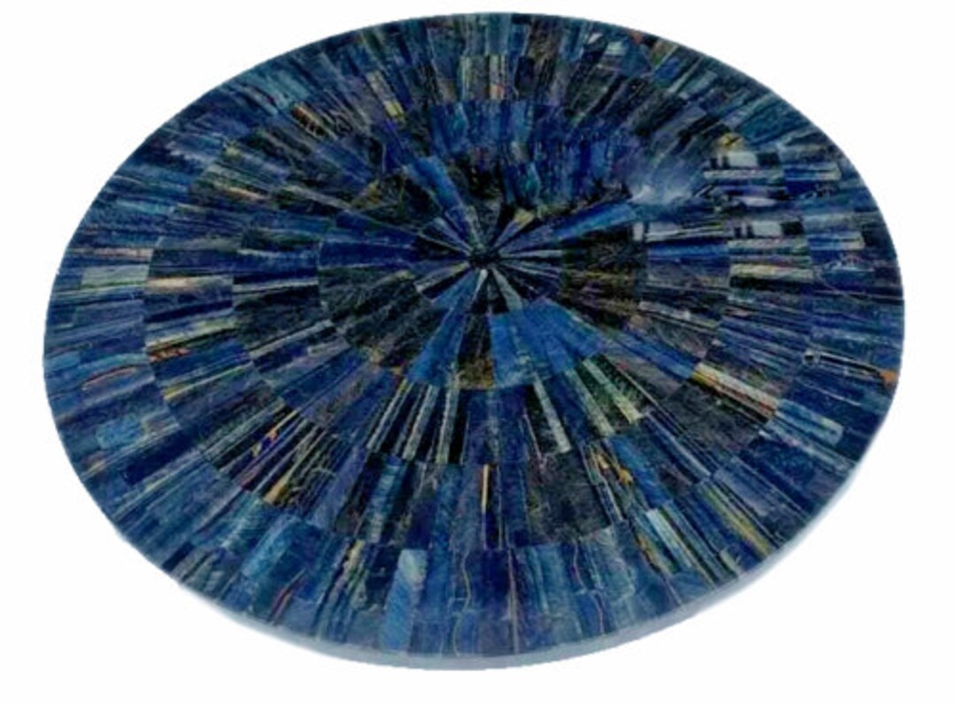 Blue Tiger Eye Round Coffee Center Table Top Handmade Work Table Top ...