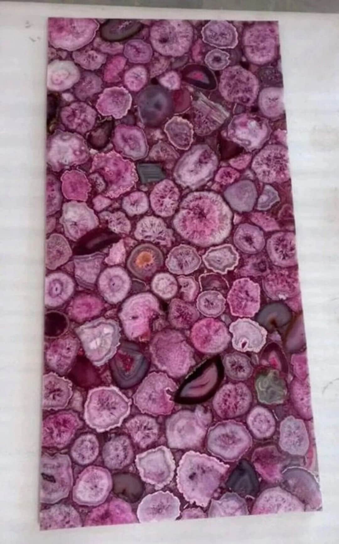 Pink Agate Office Desk Table Top, Vanity Top, Natural Handmade Agate ...