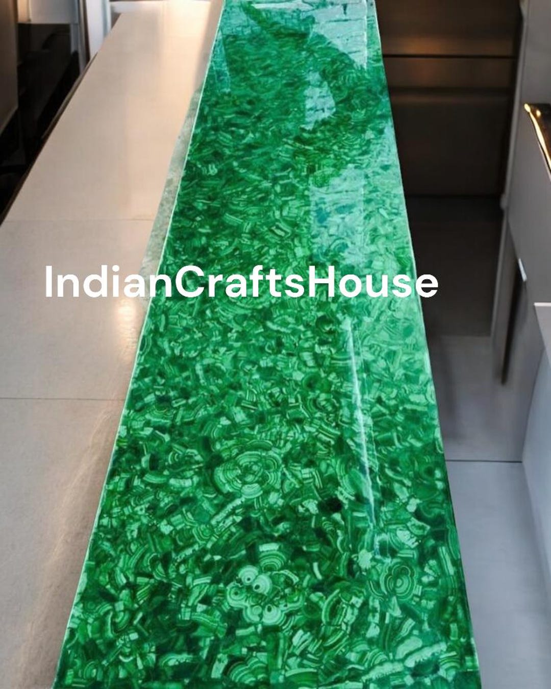 Malachite Marble Table Top / Natural Stones Slabs Random Decor - Etsy