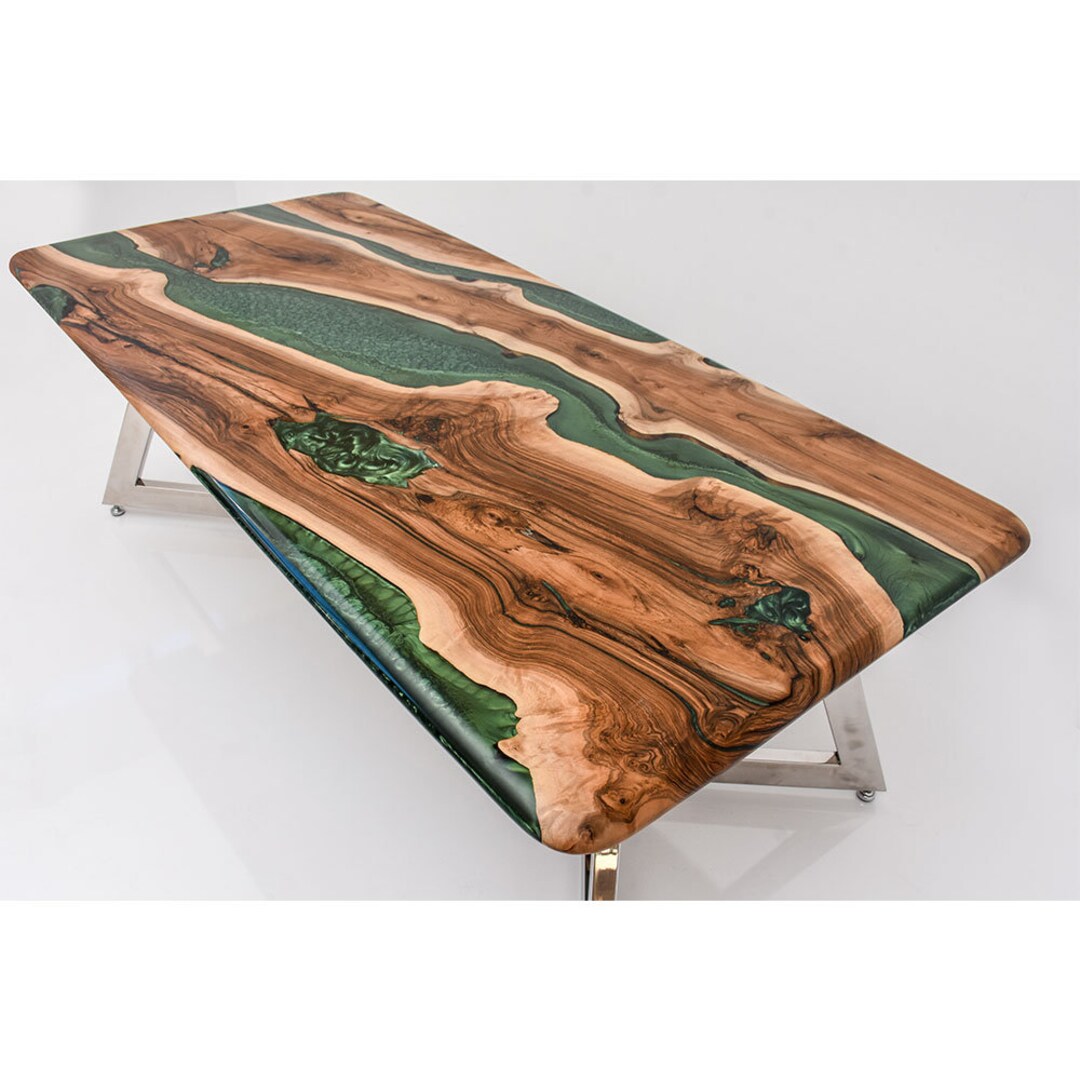 Epoxy Conference Table, Live Edge Epoxy Table Top, Epoxy Resin Table ...