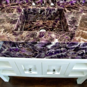 Rose Quartz Sink Natural Stone Bathroom Basin / Healing Crystal Vessel ...