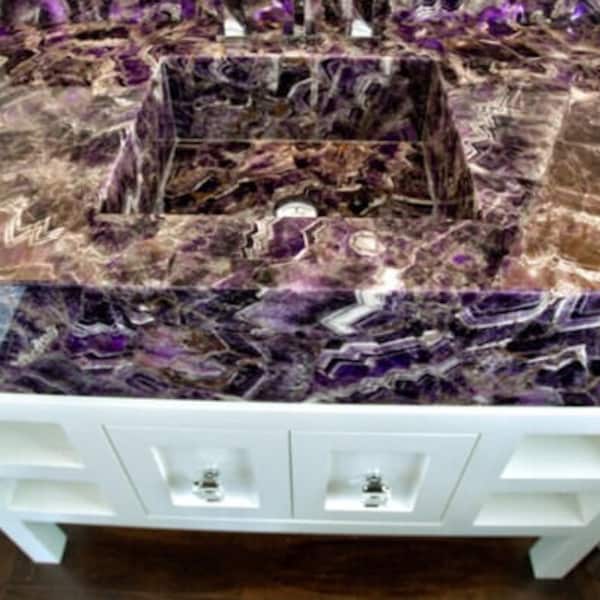 Rose Quartz Sink Natural Stone Bathroom Basin / Healing Crystal Vessel ...