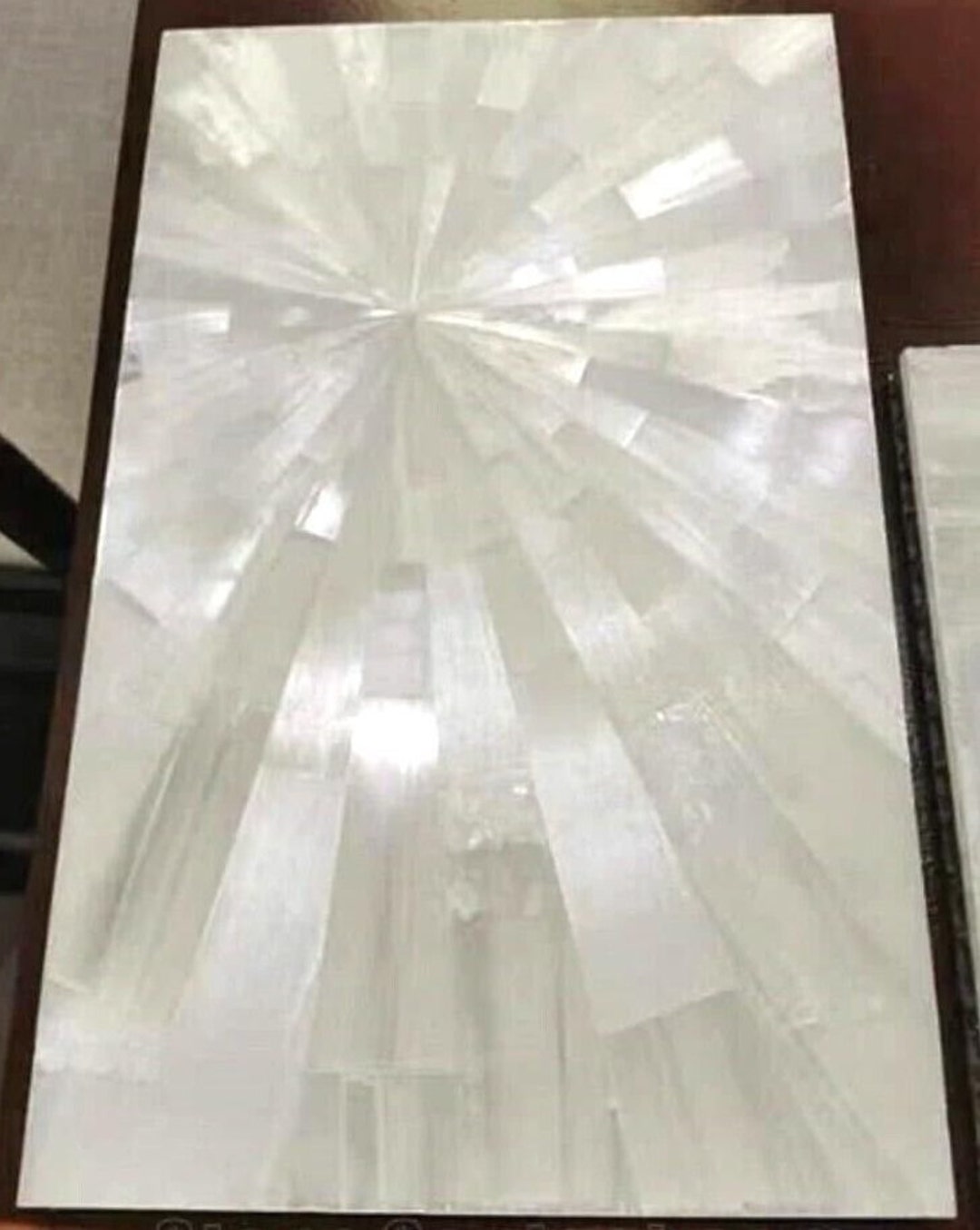 Selenite Stone Coffee Center Dining Table Top Handmade Gem Stones Work ...