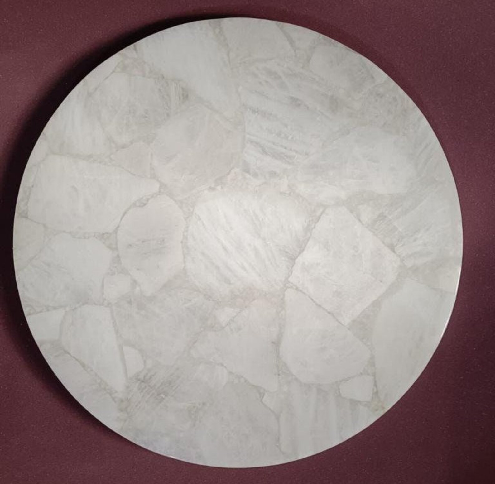 White Round Quartz Table Top Quartz Stone Dining Table - Etsy