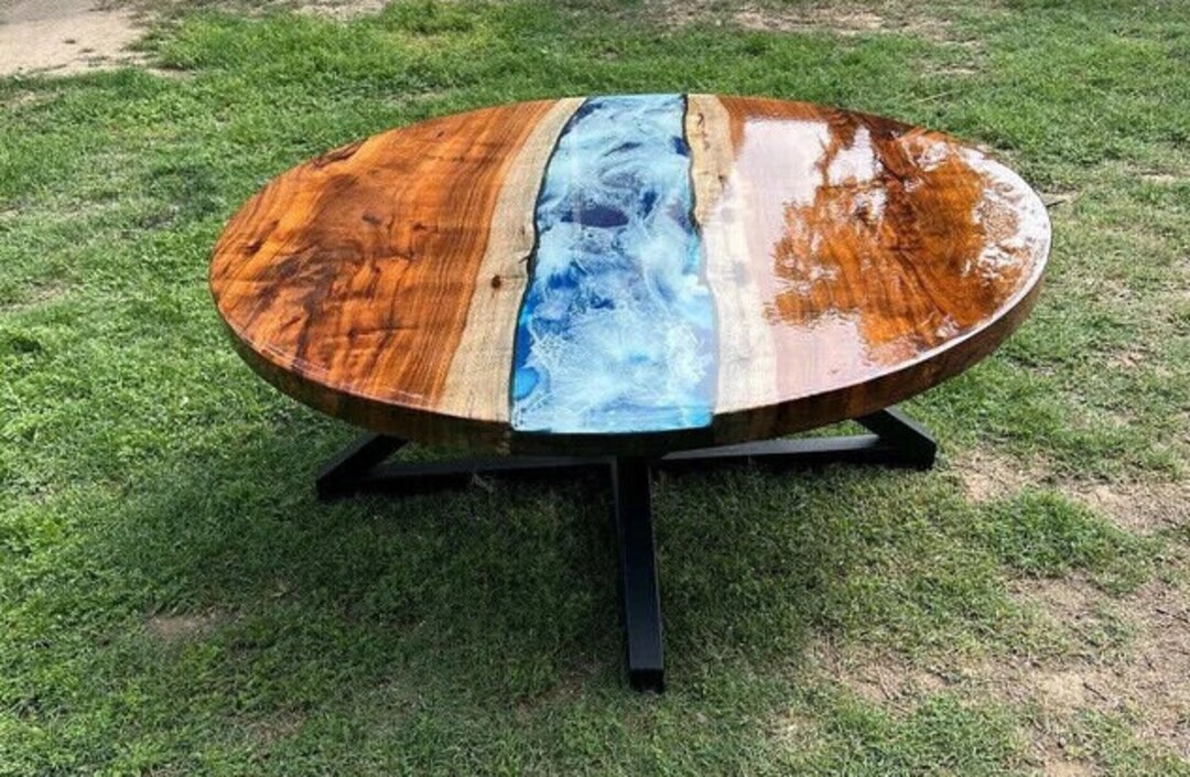 Epoxy Table Unique Resin Art Furniture Natural Wood and Epoxy Table ...