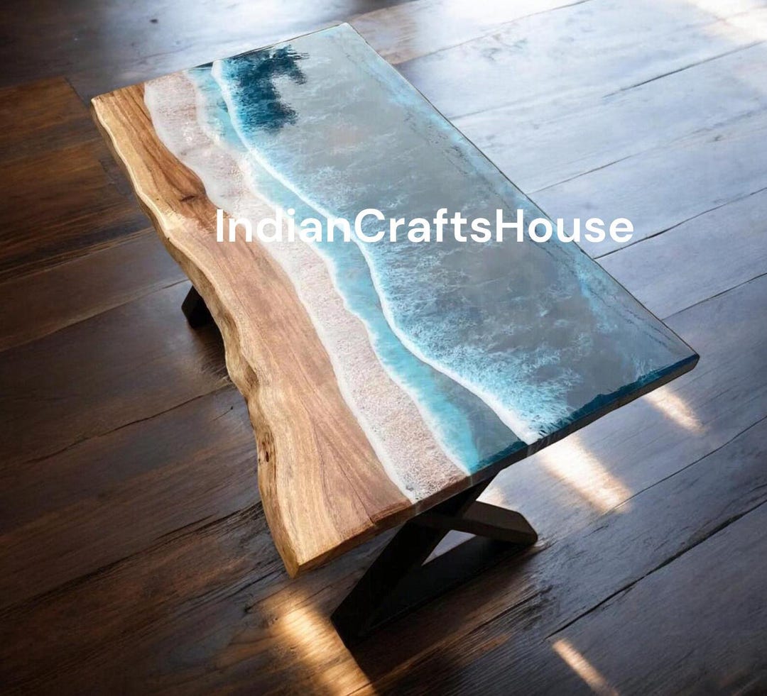 Epoxy Ocean Table , Epoxy Edge Table Live Edge Rectangular Design ,unique Coffee Table - Etsy