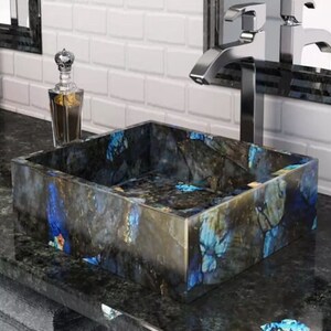 Labradorite Stones Bathroom Wash Basin / Bathroom Sink / Labradorite ...