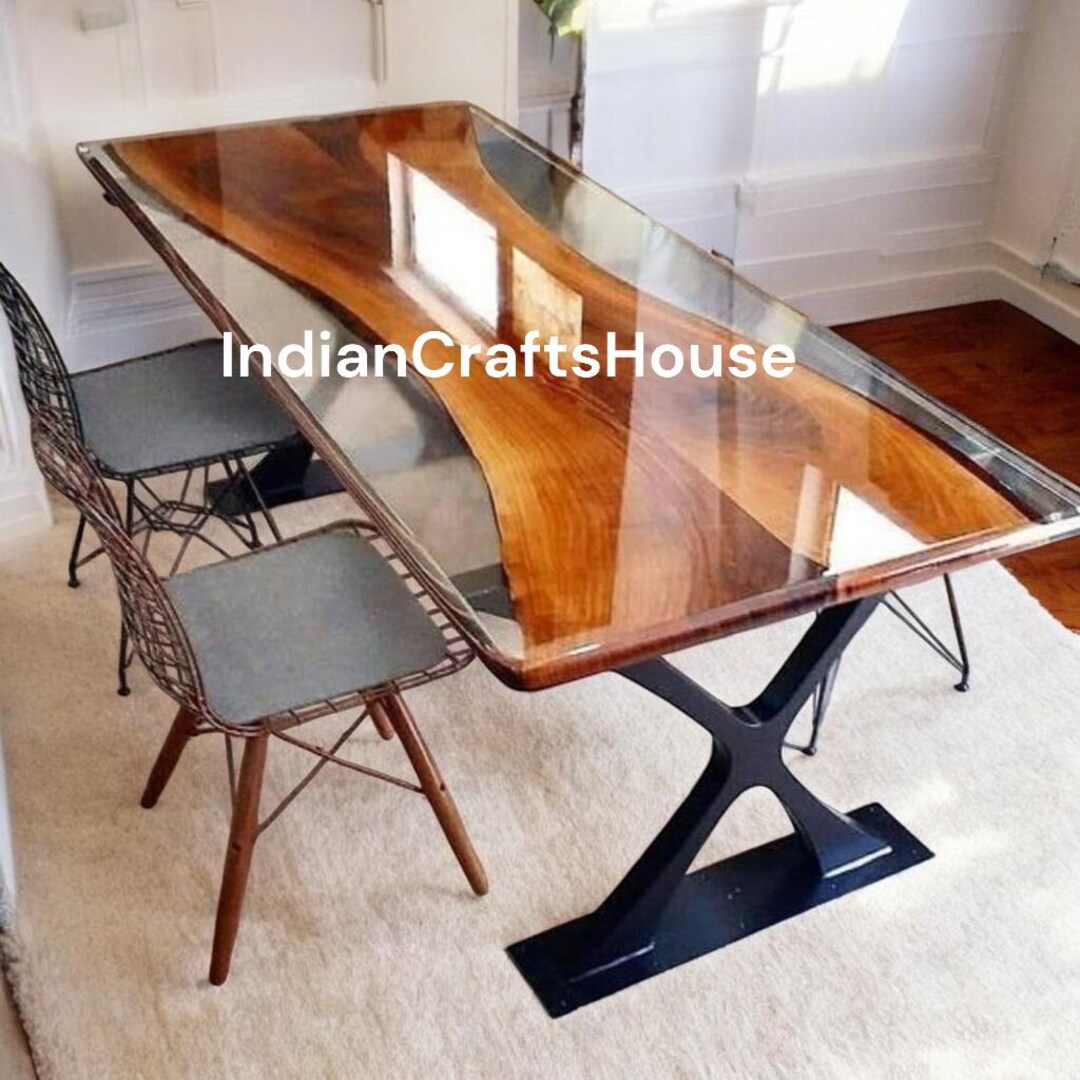 Epoxy Wooden Dining Table Top / Epoxy Coffee Center Table Top Home ...