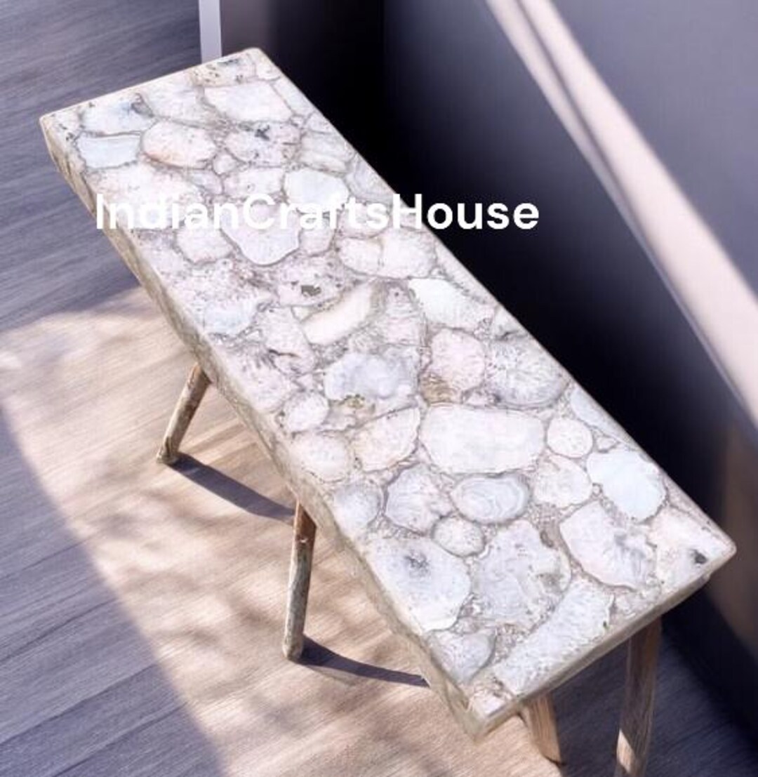 White Agate Table Top / Agate Kitchen Counter Top / White Agate Stones ...