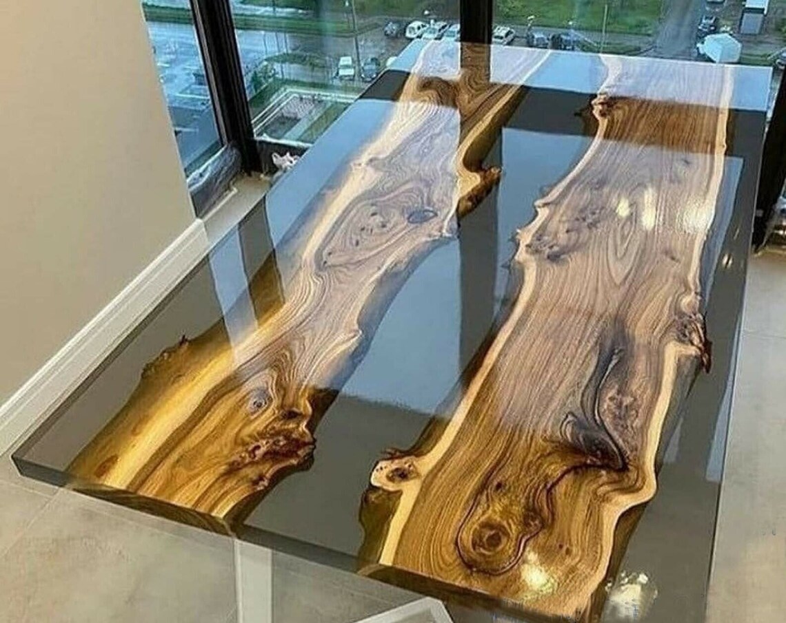 Epoxy Table Top / Wooden Epoxy Table Top / Blue River Epoxy - Etsy