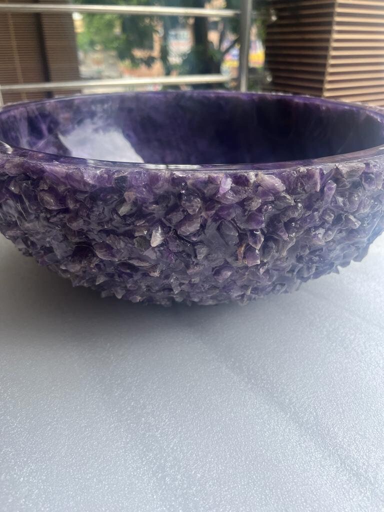 Amethyst Wash Basin / Amethyst Stones Counter Top Sink / Round Wash ...