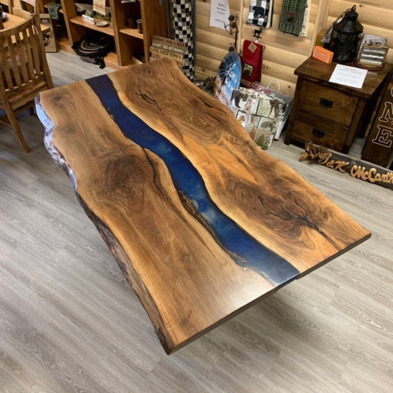 Custom Live Edge Dining Table Epoxy Dining Table Epoxy - Etsy