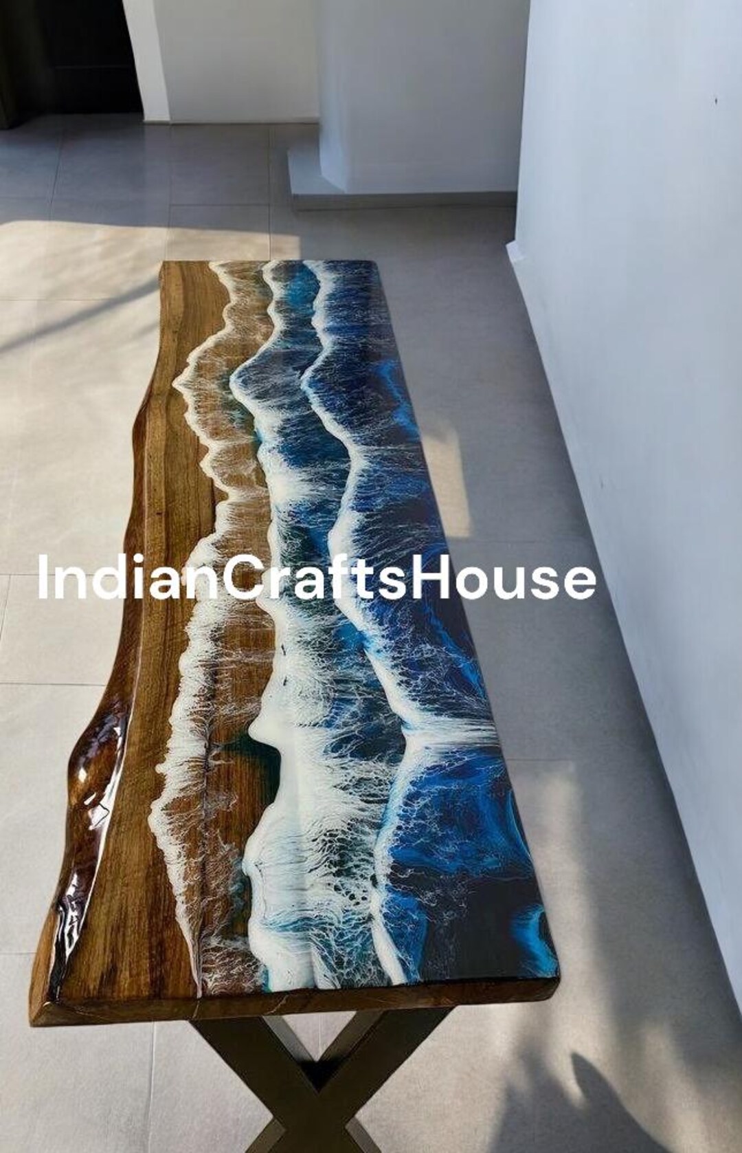 Custom Made Epoxy Resin Console Top Table, Epoxy Dine Table, Counter ...