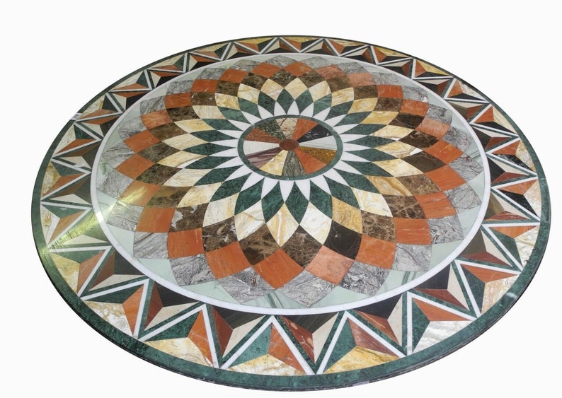 Green Marble Center Table Top / Marble Dining Table Top / - Etsy
